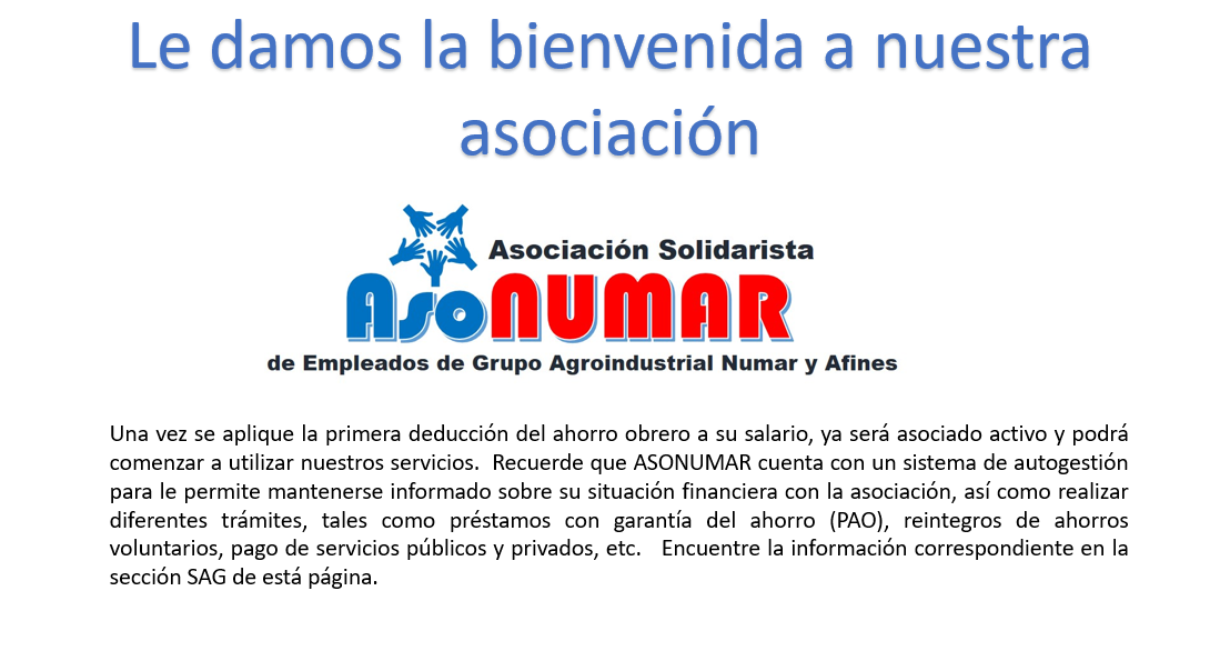 Bienvenida :: asonumar.com